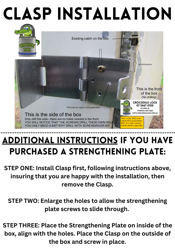 Crocodile Lock Clasp for Meterbox/ Cabinet – Stainless Steel ...